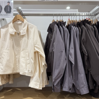 棵米0素家情侣款立领百搭拉链棉混纺休闲短款外套夹克上衣484032