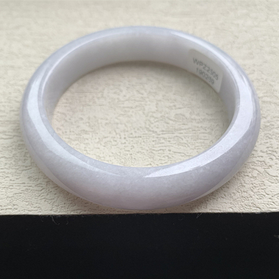 缅甸翡翠手镯A货53.7MM手镯浅浅紫细润玉手镯女款珠宝