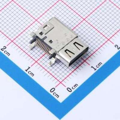 HC-TYPE-C-24P-FLS-CH5.06-5A-23 USB连接器 Type-C 母 侧贴 SMD