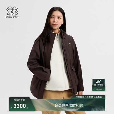 KOLON SPORT可隆冲锋衣POLARTEC女露营抓绒内胆三合一夹克