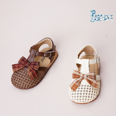 巴托童鞋 夏季新品 编织网韩版宝宝女孩公主软底防滑皮鞋凉鞋702