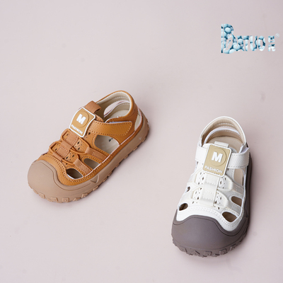 巴托童鞋 26夏季新品 韩版宝宝男孩儿童软底防滑休闲皮鞋凉鞋5906