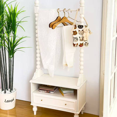 微缩4分欧式衣帽架木质收纳柜BJD娃屋家具卧室边柜收纳储物柜