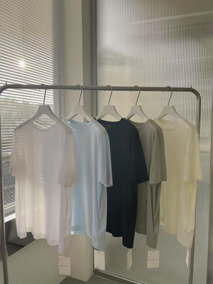 自留多件WUZHI高品质柔软舒服丝光棉 显瘦百搭宽松无痕T恤女73280