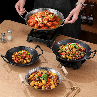 特厚小铁锅干锅酒精炉套装