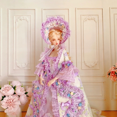 六分FR洛可可宫廷娃衣五件套PP梦凡芭比睹尔紫色系碎花田园风公主