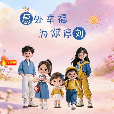 抖音视频号-直播素材psd模板源文件-全家福头像-壁纸图签名谐音梗