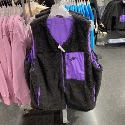 耐克男女羊羔绒双面穿马甲