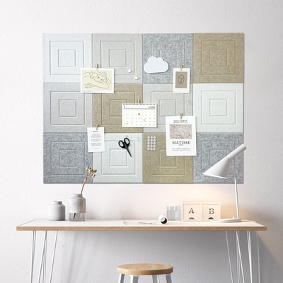 回形纹毛毡板留言板照片墙装饰北欧风格背景墙贴软木板公告记事板