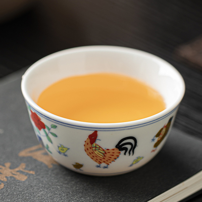 鸡缸杯功夫茶杯单个大小容量品茗陶瓷茶碗盏杯复古主人杯家用茶具