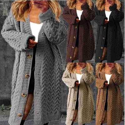 Autumn winter knitwear womens loose oversized long cardigan