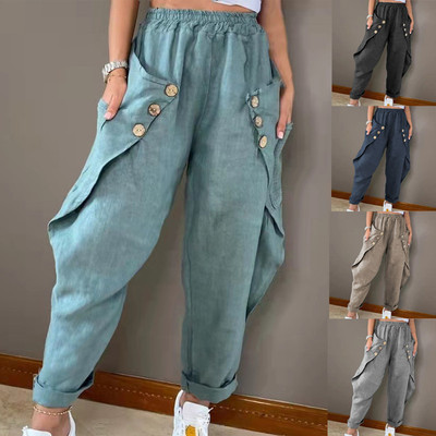 Spring and summer women's casual waist cinched casual pants