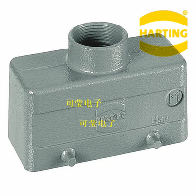 HARTING重载连接器 19300101421 双扣上壳顶出线哈丁航空插头