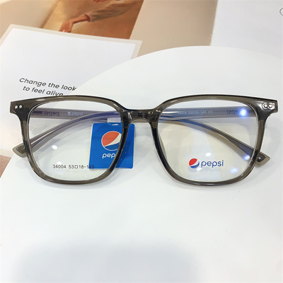 53mm百事可乐pepsi眼镜框方框眼镜框近视镜超轻TR架34004