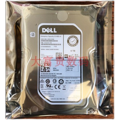 全新 DELL/戴尔 ST6000NM0095 0RHVWG 6T SAS 3.5 7.2K服务器硬盘