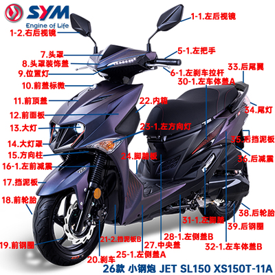 SL150XS150T-11A车架全车外壳