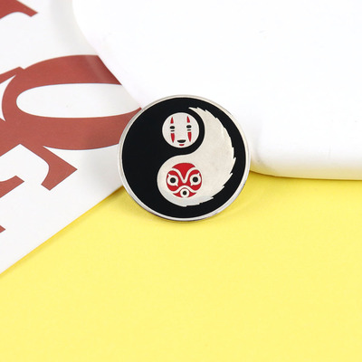 Spirited Away 千与千寻无脸男汤婆婆太极金属徽章胸针配饰 Pins
