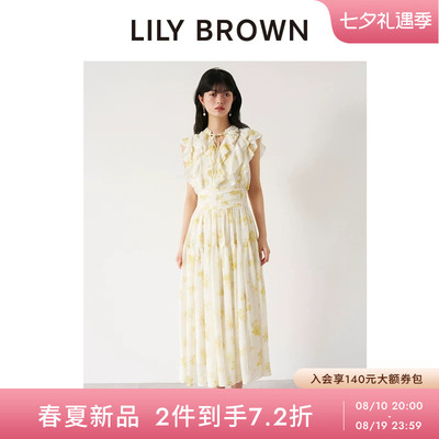 LILYBROWN印花无袖收腰连衣裙