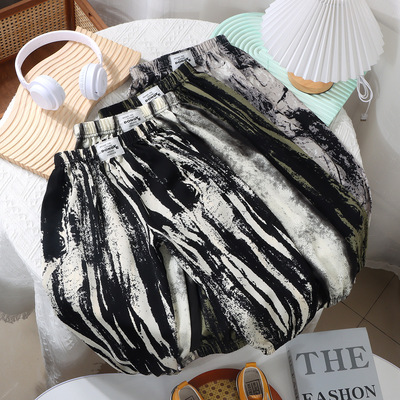 九分裤冰丝国风休闲裤哈伦长裤