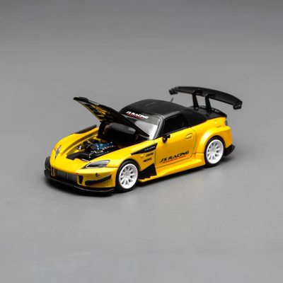 1/64 MH 本田S2000 J's‑Racing 赛车黄 合金可开前盖模型