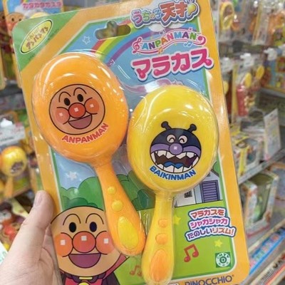 婴幼儿面包超人Pinocchio新生宝宝手摇铃益智沙锤安抚玩具0-12月