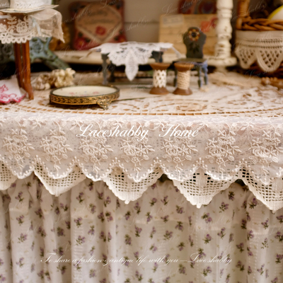 法式花卉刺绣花米色蕾丝花边贴边