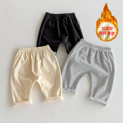 宝宝大pp裤休闲条纹长裤