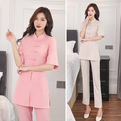 美容师工作服女2022新款spa养生会所技师服足疗足浴气质套装2868