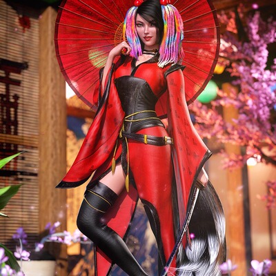 daz资源dForce Maho Outfit for G8.1亚系风格袍服(仅服装) [IM]