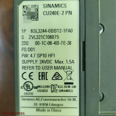 西门子二手拆机CU240E2PN控制单元型号6SL32议价