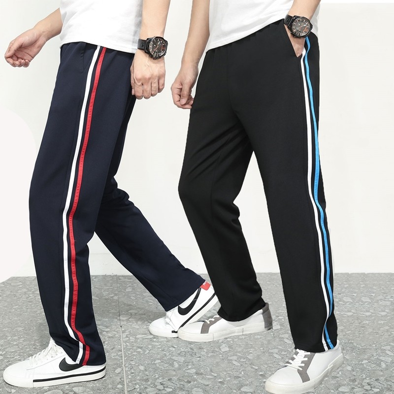 校服裤子男女直筒宽松小学生初中高中红白蓝白条两道杠校裤运动裤_虎窝淘