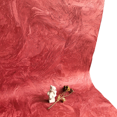 中国红故宫墙粗犷凹凸艺术漆墙布