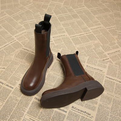 粗跟烟筒靴爆款切尔西靴小短靴