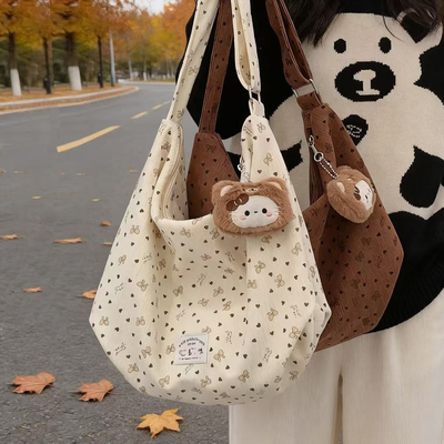 韩系ins风秋冬氛围感单肩包大容量饺子包学生上课通勤斜挎包包女