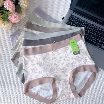 粉岱俏美人莫代尔中腰印花蚕丝裆