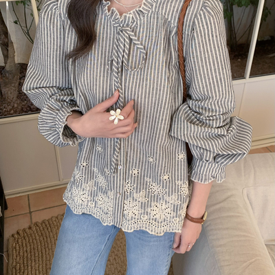 SUSAN-26年早春韩系气质刺绣重工小衫MT017