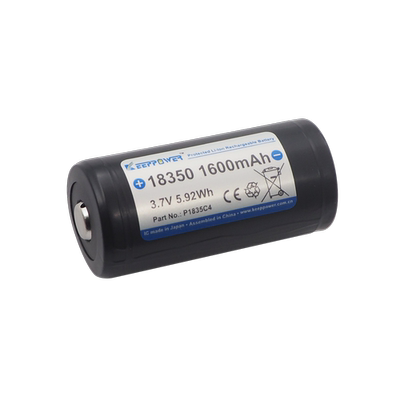 keeppower新上市高容量P1835C4 18350手电筒电池 1600mAh加保护板