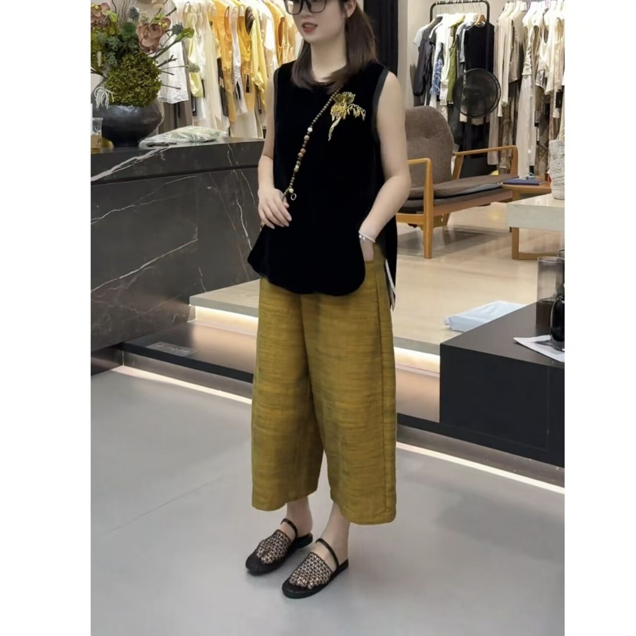 2026新款新中式香云纱收腰连衣裙女夏季提花超好看气质绝美长裙子