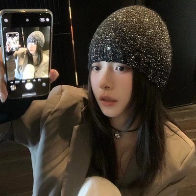 Jennie同款~高级感复古bulingbuling闪片堆堆帽女春夏蝴蝶结冷帽