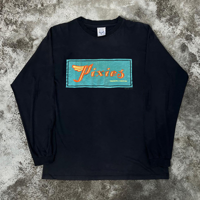 Pixies美式摇滚乐队西海岸风Cityboy圆领长袖上衣vintage古着tee