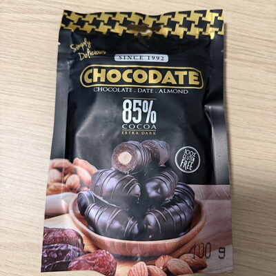 临期/特酷巧之约椰枣扁桃仁夹心浓醇黑巧100g迪拜特产夹心巧克力