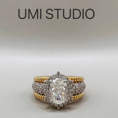 UMI家·轻珠宝/S925银镀真金·编织麻绳鎏金满钻法式轻奢小众高级