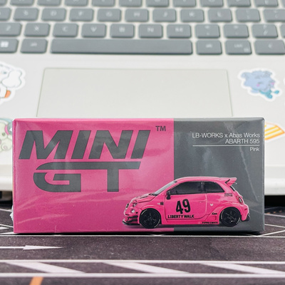 MINIGT 1:64 菲亚特 ABARTH LB 阿巴斯 595 粉色#851合金汽车模型