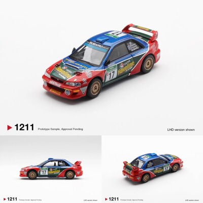 MINIGT 1:64 #1121 斯巴鲁 Impreza WRC98 #1 拉力赛车 合金车模