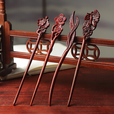 金匠大作簪子女简约现代古风发簪木质盘发发钗新中式钗子成品木簪