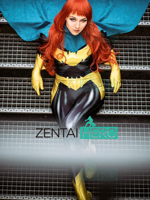 新款蝙蝠侠New 52 Batgirl Cosplay 蝙蝠女英雄连体紧身衣 带披风