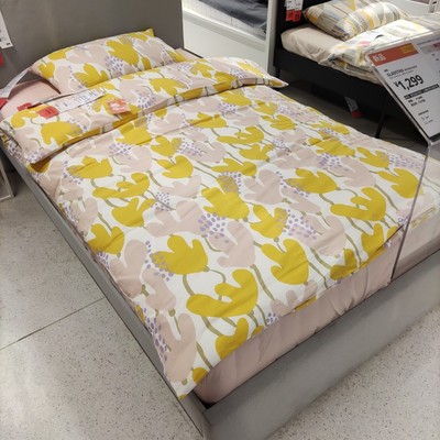 宜家曼纳格莱斯被枕套纯棉双人单人大学生宿舍花朵图案