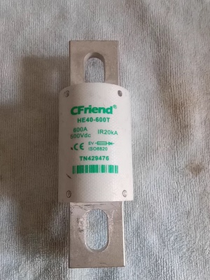 CFriend HE40-600T高压直流保险丝，600A 500VDC，IR20kA分断能力