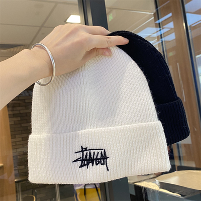 潮牌冷帽子男女秋冬季保暖毛线帽