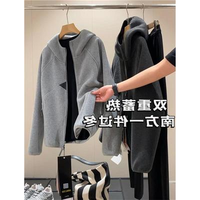 掌柜自留推！一件过冬！双重蓄热立体剪裁摇粒绒保暖连帽情侣外套